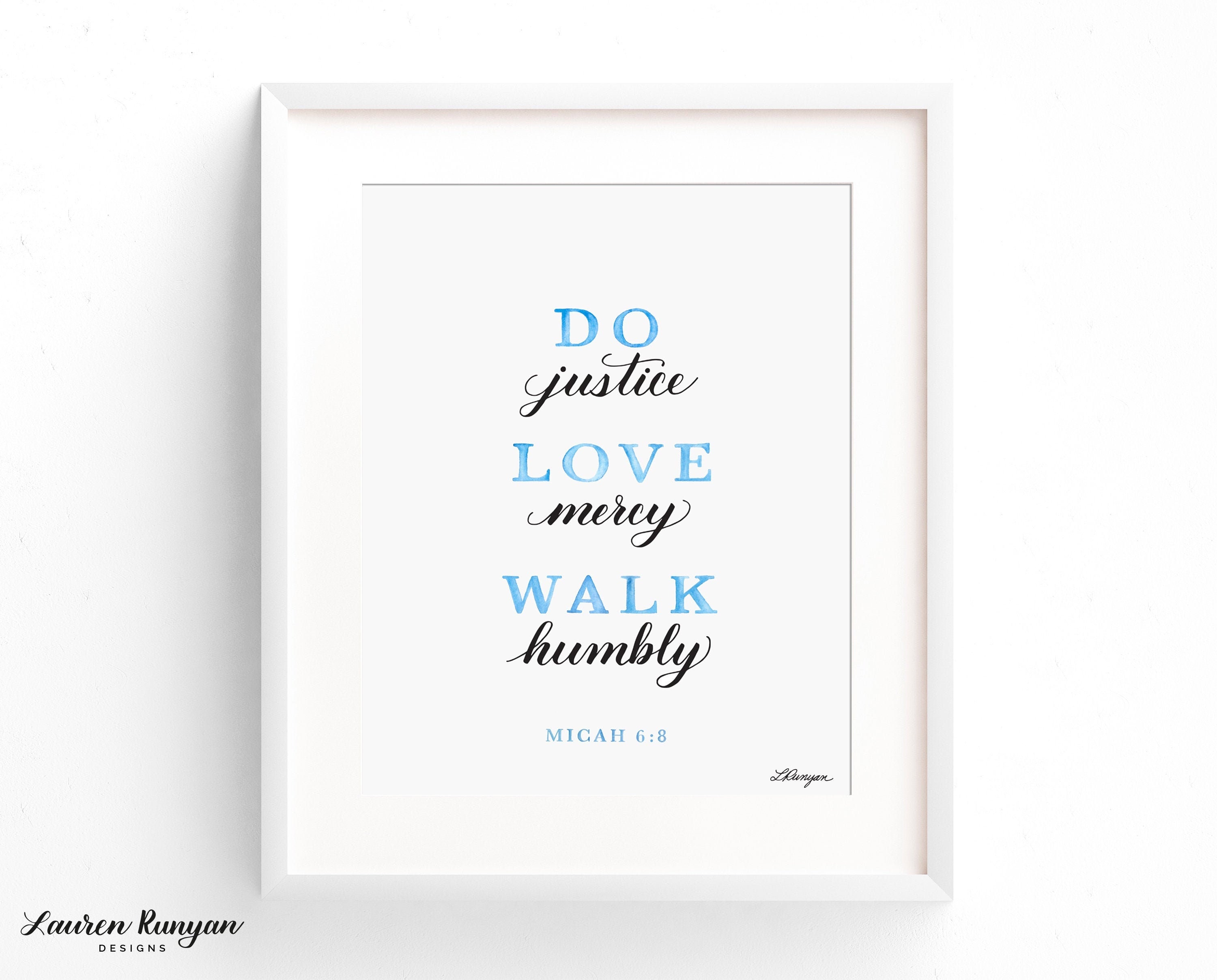 DIGITAL DOWNLOAD Micah 6:8 Printable Bible Verse Printable - Etsy