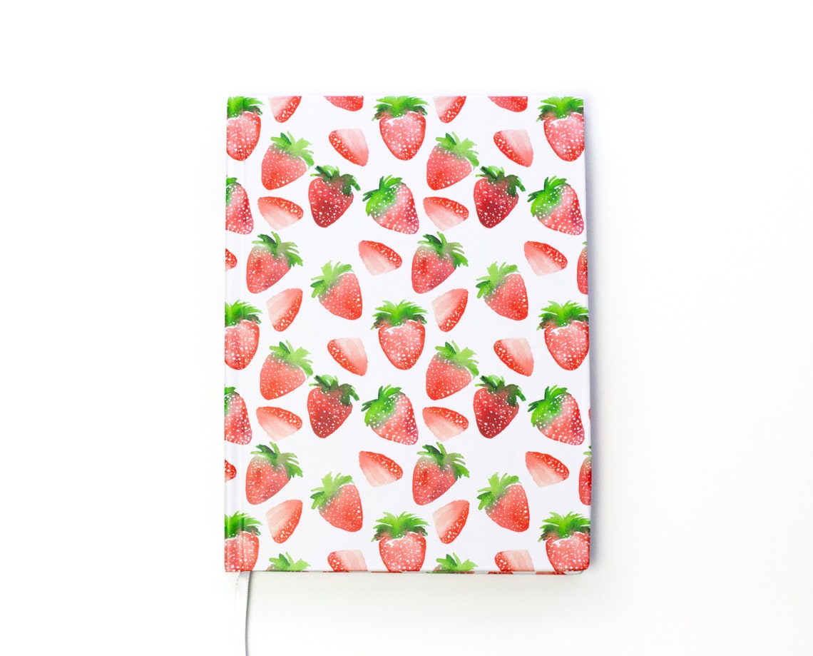 Strawberry Journal, Fruit Notebook With Lined Paper, Strawberry Writing ...