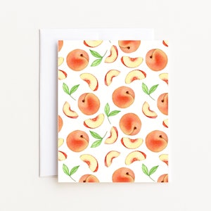 Peach Watercolor Note Card, Peach Thank You Cards, Peach Fruit ...