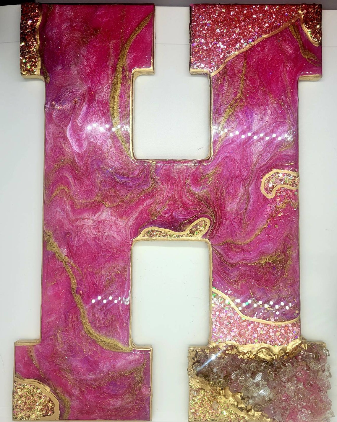 Resin Wall Art/letter Art/ Wood Letters/ Resin Art/geode Art - Etsy