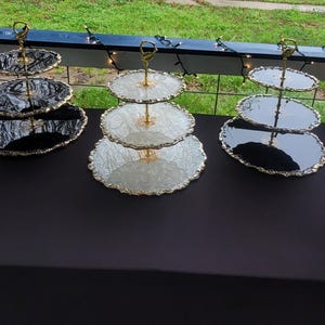 Resin Tiered Trays | Extra Large 3-tier Dessert Stand | Handmade Gifts ...