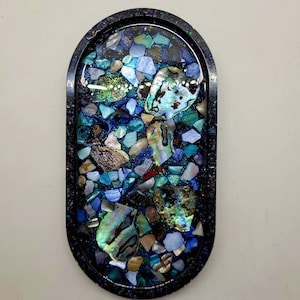 Abalone Shell Ring Dish/ Oblong Resin Tray/ Seashell - Etsy