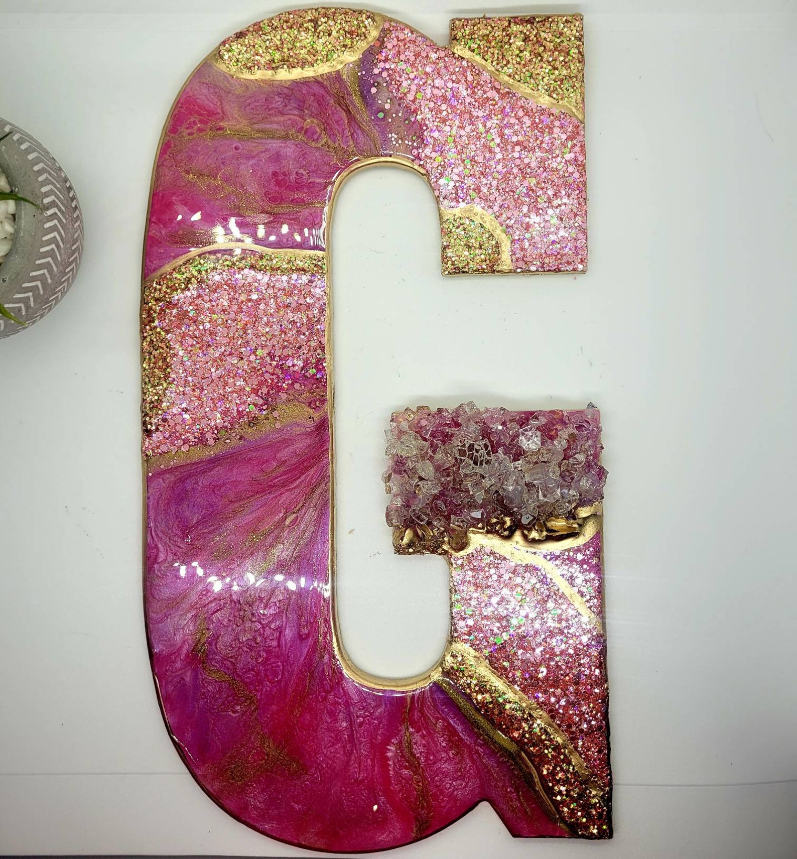 Resin Wall Art/letter Art/ Wood Letters/ Resin Art/geode Art - Etsy