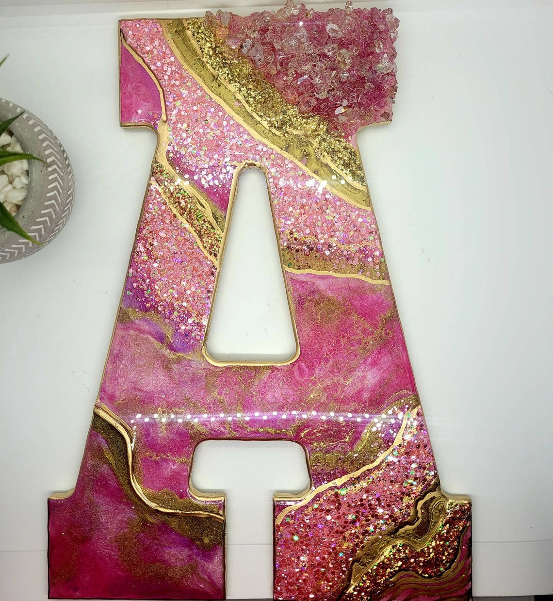 Resin Wall Art/letter Art/ Wood Letters/ Resin Art/geode Art - Etsy