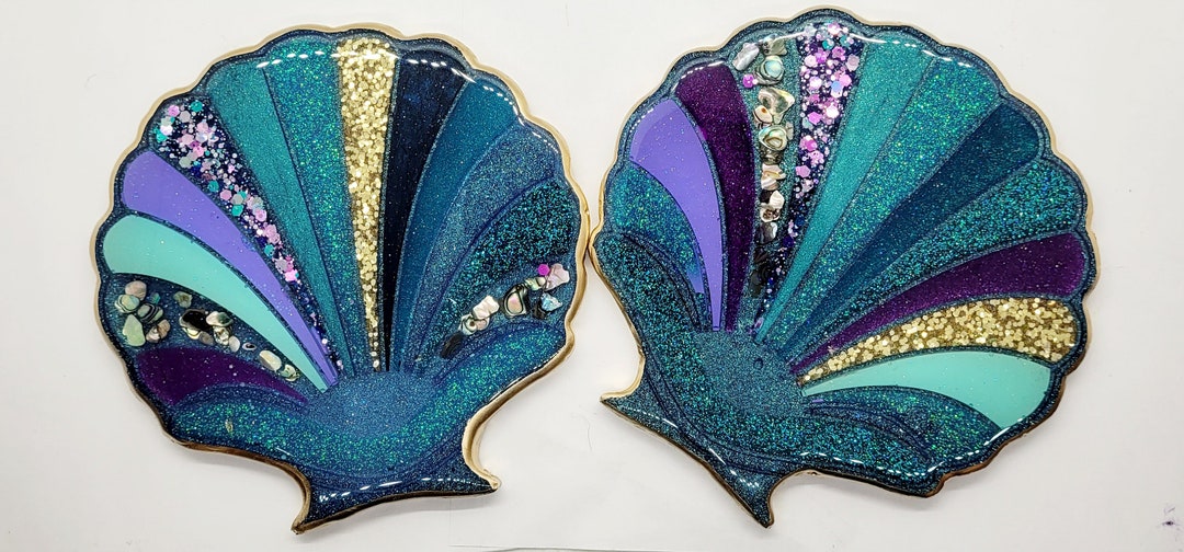 Seashell Coasters/coaster Sets/ocean Theme/ Home Decor/interior Designs ...