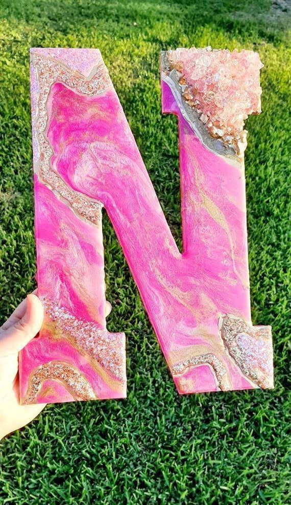 Resin Wall Art/letter Art/ Wood Letters/ Resin Art/geode Art - Etsy