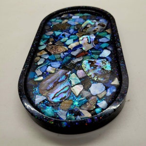 Abalone Shell Ring Dish/ Oblong Resin Tray/ Seashell - Etsy
