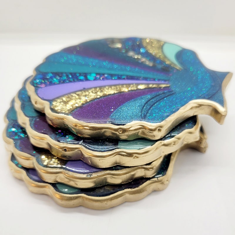 Seashell Coasters - Etsy