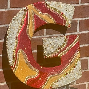 Geode Letters/resin Geode Letters/college Colors/gift for College ...