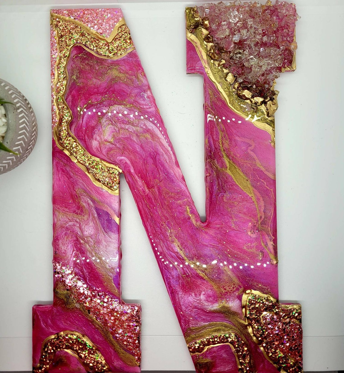 Resin Wall Art/letter Art/ Wood Letters/ Resin Art/geode Art - Etsy
