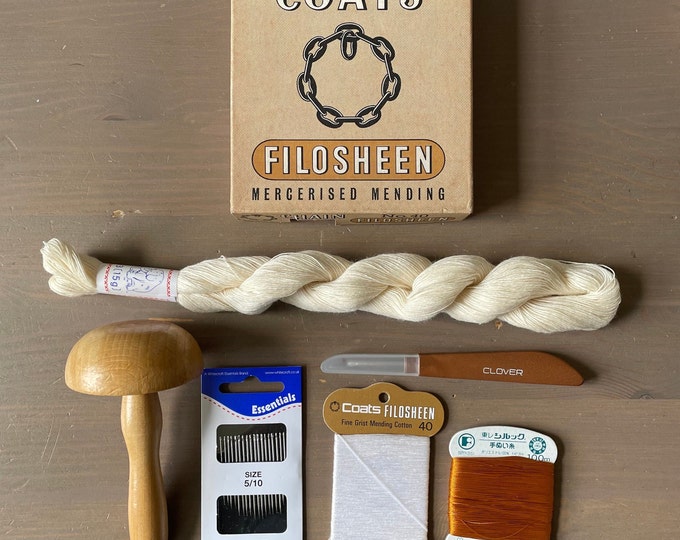 Vintage Mending Kit: Darning Mushroom, Sewing Needles, Seam Ripper ...