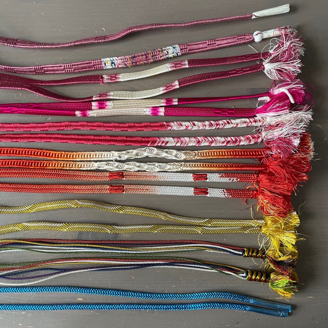 Silk Obijime Himo Japanese Vintage and Old Stick 帯締め for Kimono choose ...