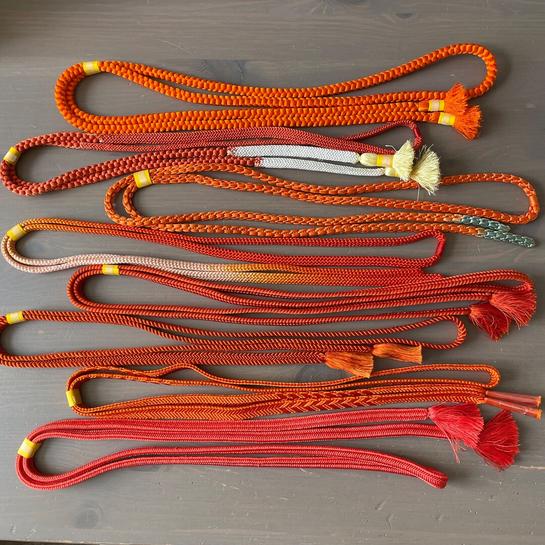 Vintage Japanese Silk Obijime Himo for Kimono in Oranges choose Your ...