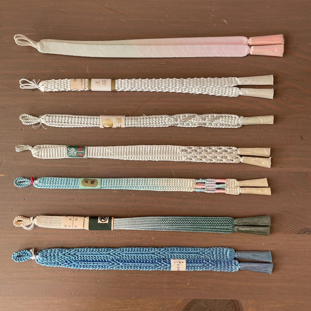 Japanese Vintage Silk Haori Himo Tie Strings W/ Tassels for Haori ...