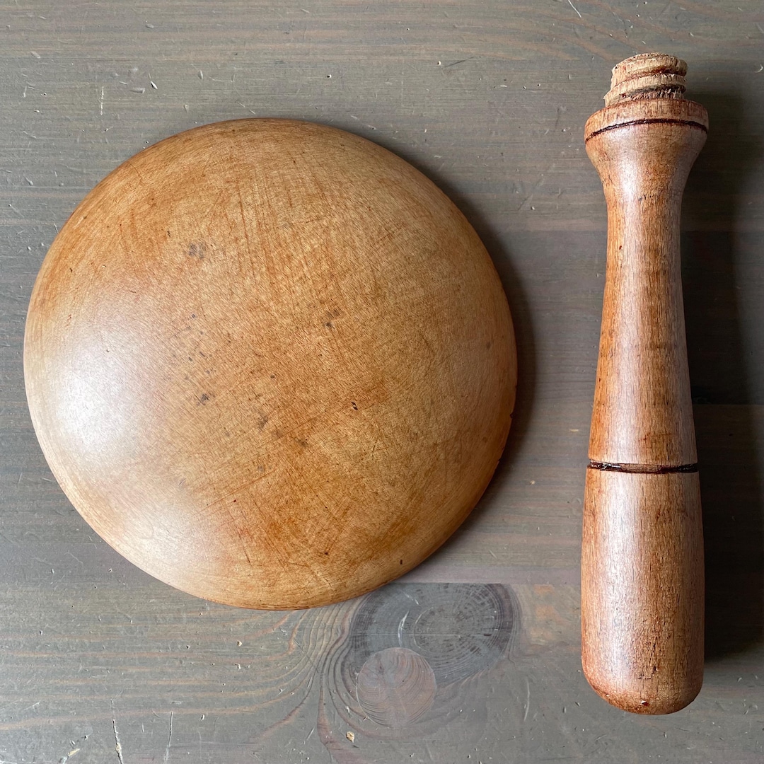 5" Persimmon Dyed Darning Mushroom: Detachable Head Wooden Mending Tool ...