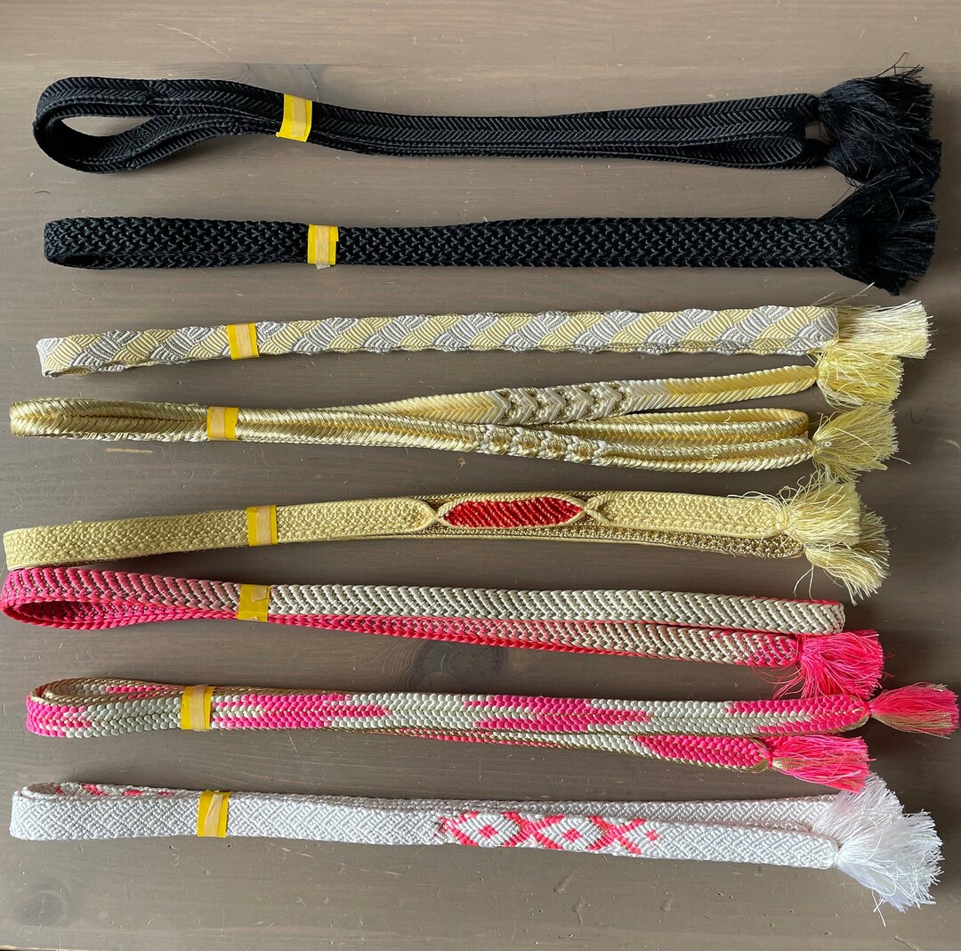 Silk Obijime Himo Japanese Vintage 平組 帯締め for Kimono choose Your Style ...