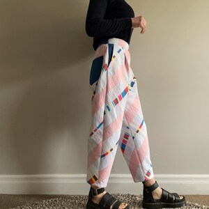Kyoto: Diagonal Double Layered Cotton Trousers Oversized Look UK 8 /10 ...