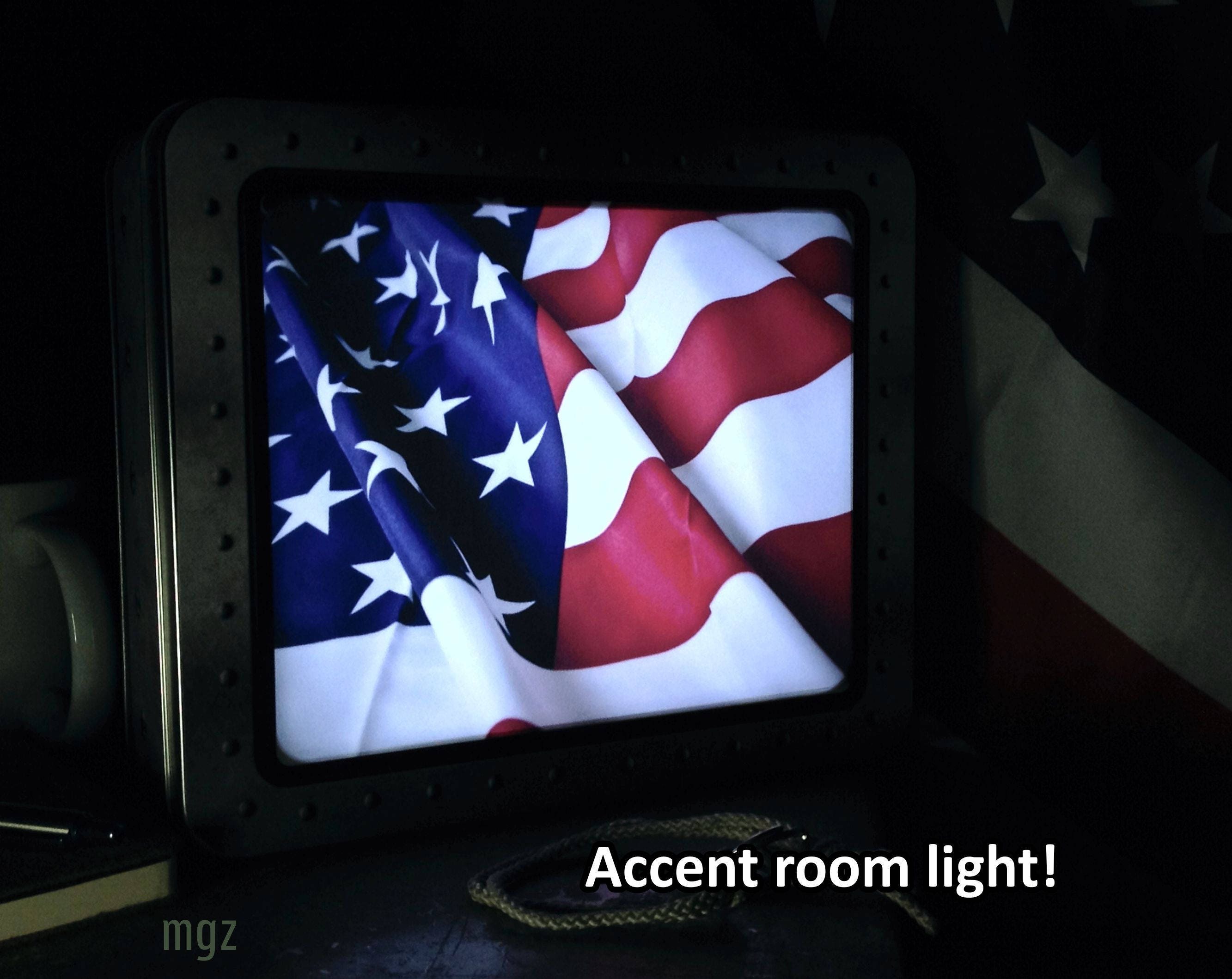 American Flag Light Box Rectangle | Military Holiday Gift | Patriotic ...