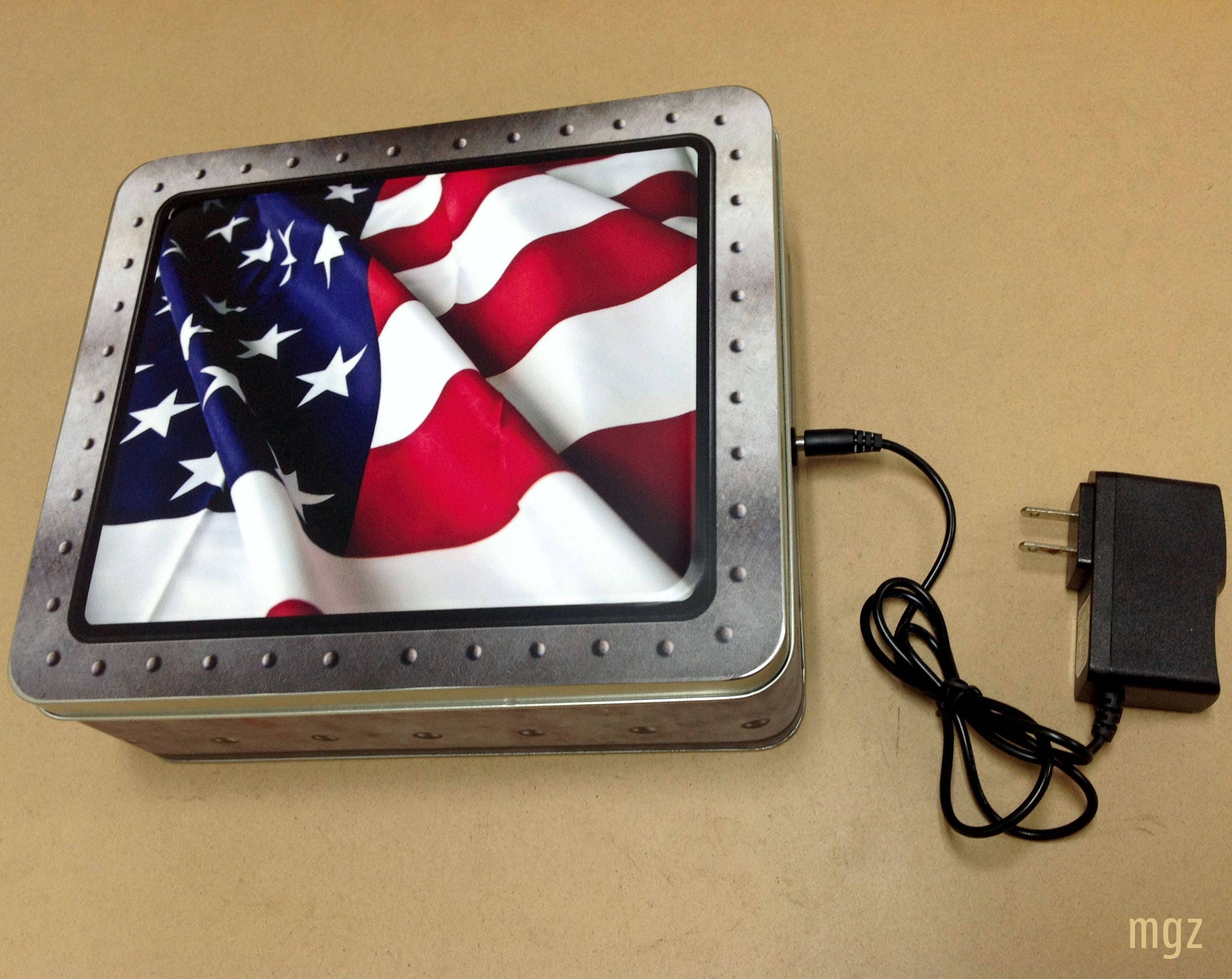 American Flag Light Box Rectangle | Military Holiday Gift | Patriotic ...