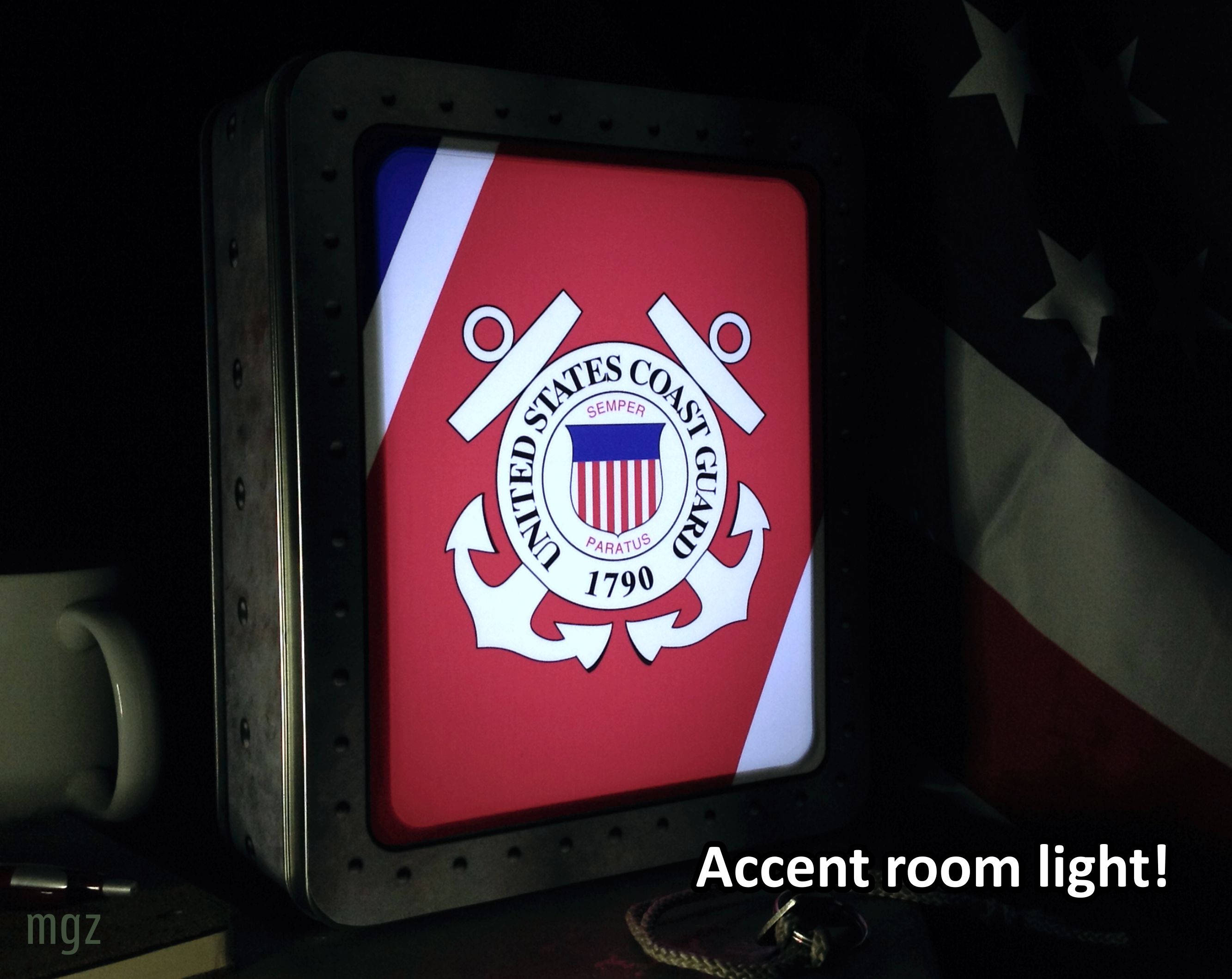 US Coast Guard Light Box Rectangle | Patriotic Home Decor Wall Sign ...