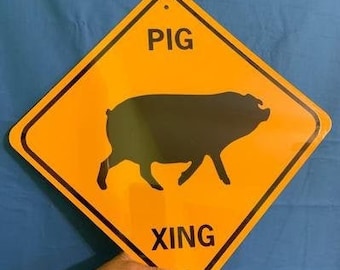 Pig Crossing Sign | Etsy