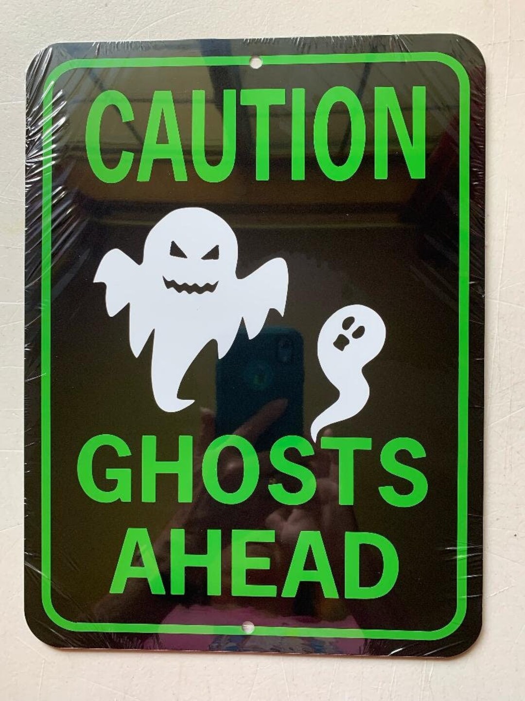 Caution Ghosts Ahead Sign Aluminum Halloween Decor - Etsy