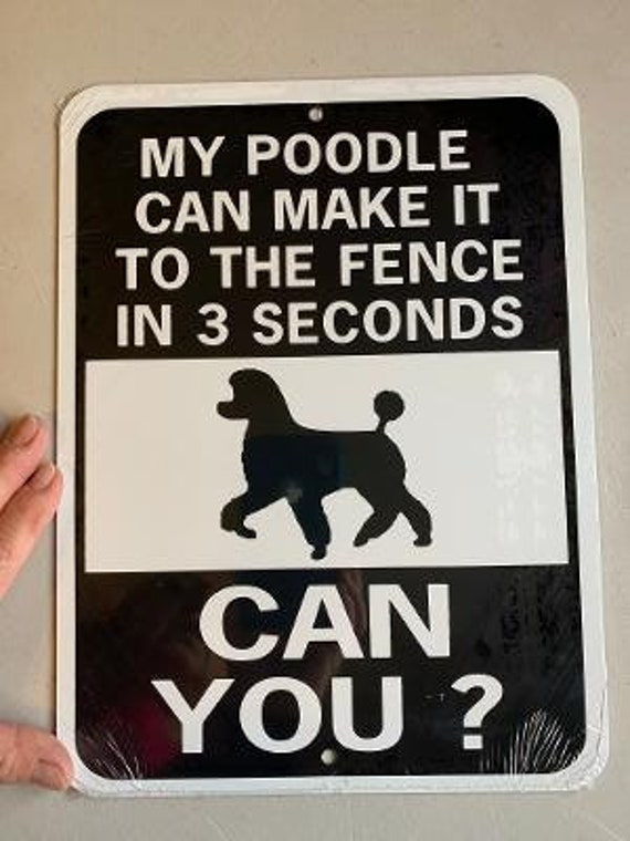 Poodle Dog utility Clip Funny Aluminum Yard Sign Designs | Etsy