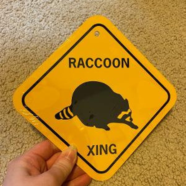 Raccoon Crossing Sign - Etsy