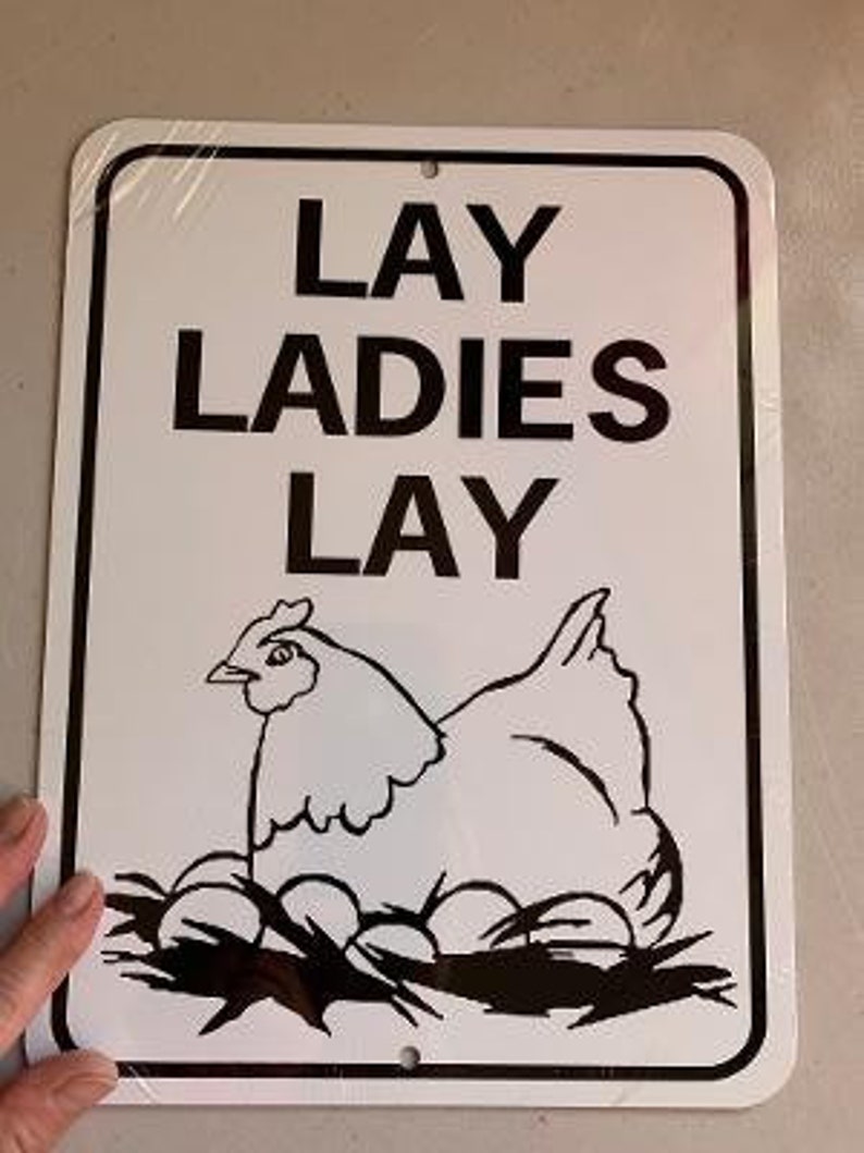 Lay Ladies Lay Funny Aluminum Chicken Coop Yard Sign | Etsy