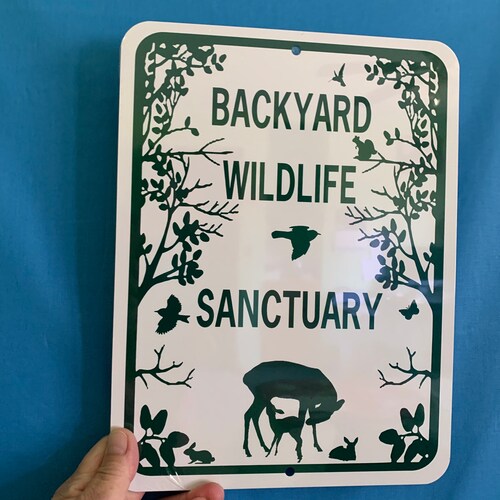 Backyard Wildlife Sanctuary Yard Sign 9x12 Inch Aluminum Metal - Etsy