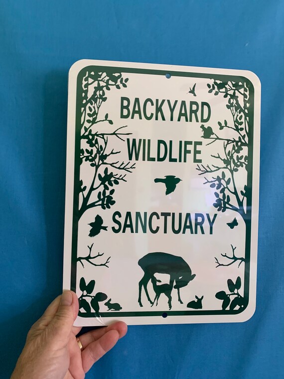Backyard Wildlife Sanctuary Aluminum Garden Yard Sign - Etsy