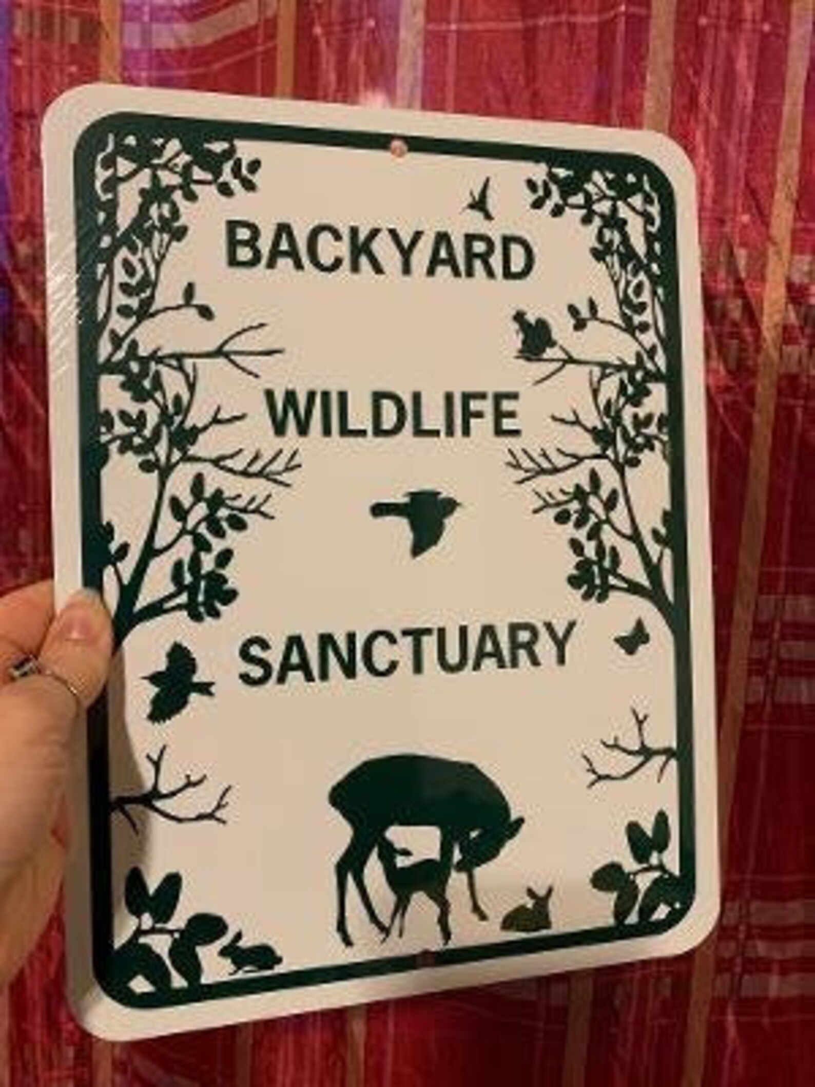 Backyard Wildlife Sanctuary Aluminum Garden Yard Sign | Etsy
