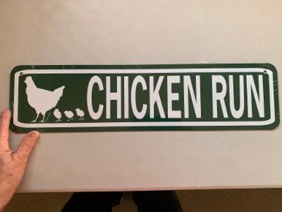Chicken Run Funny Aluminum Chicken Farm Yard Sign | Etsy
