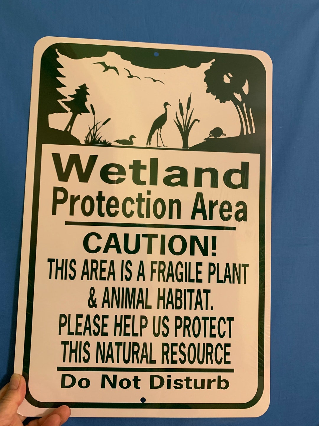LARGE Wetland Protection Area Caution! Fragile Plant & Animal Habitat ...