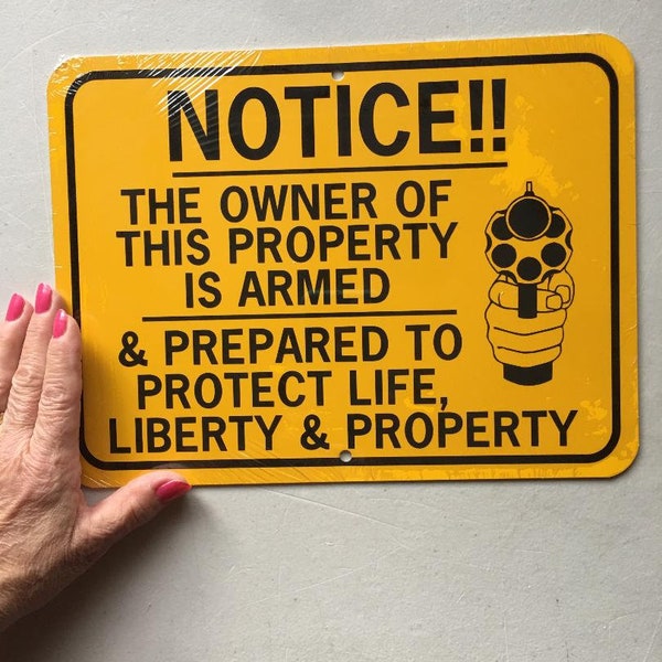 Owner is Armed Sign - Etsy