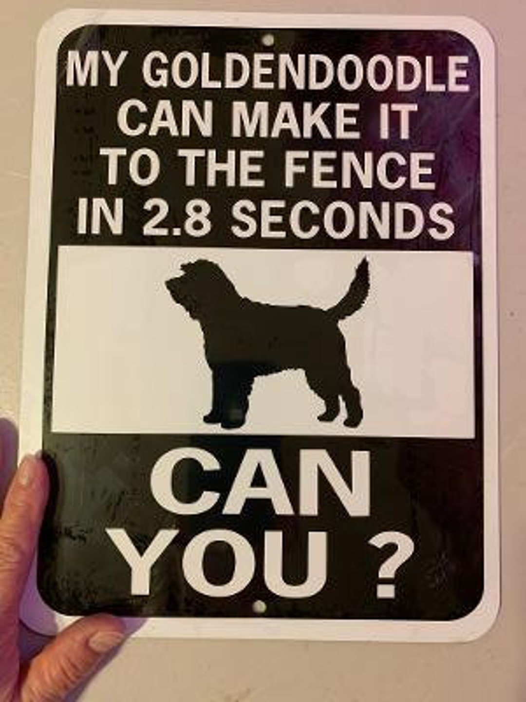 Goldendoodle Funny Aluminum Yard Sign Designs Golden Retriever X Poodle ...