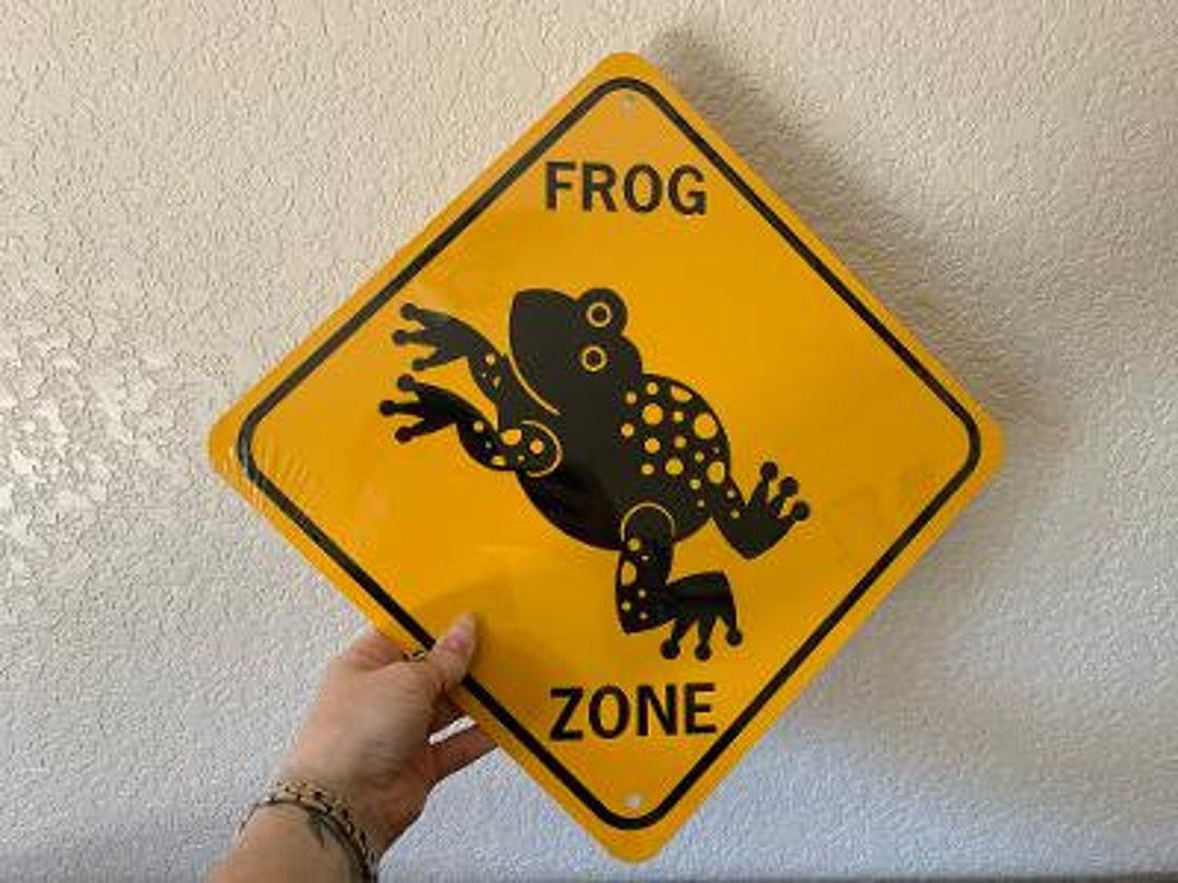 Frog Zone Funny Aluminum Crossing Sign - Etsy