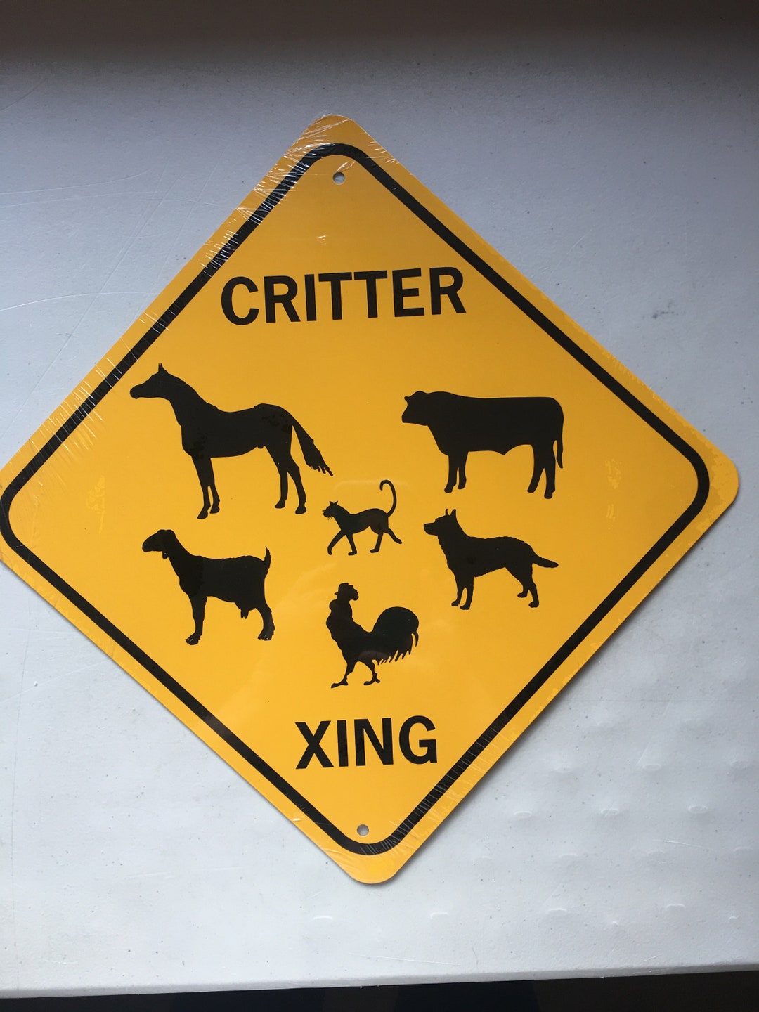 Critter Xing Barnyard Funny Sign Aluminum Fun - Etsy