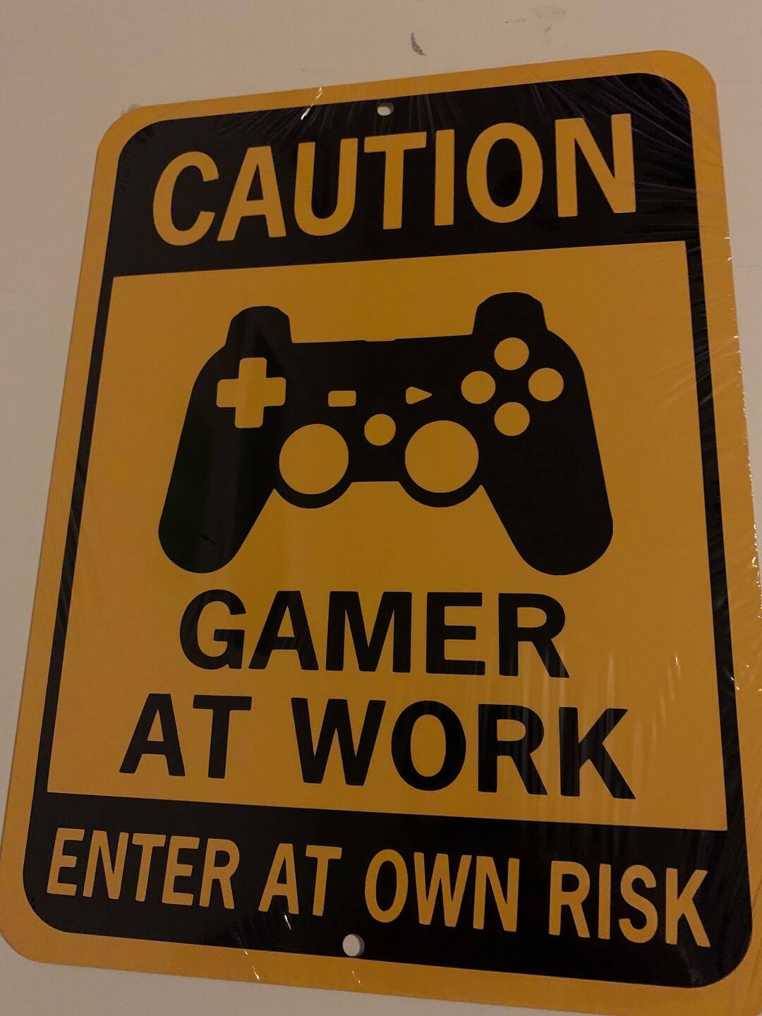 Caution Gamer at Work Enter at Own Risk, 9x12 In, Funny Sign Aluminum ...