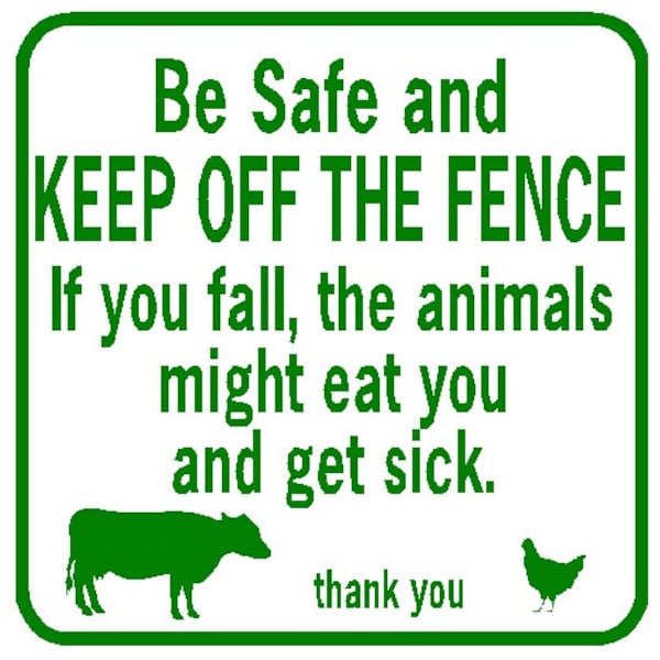 Keep off the Fence Sign - Etsy