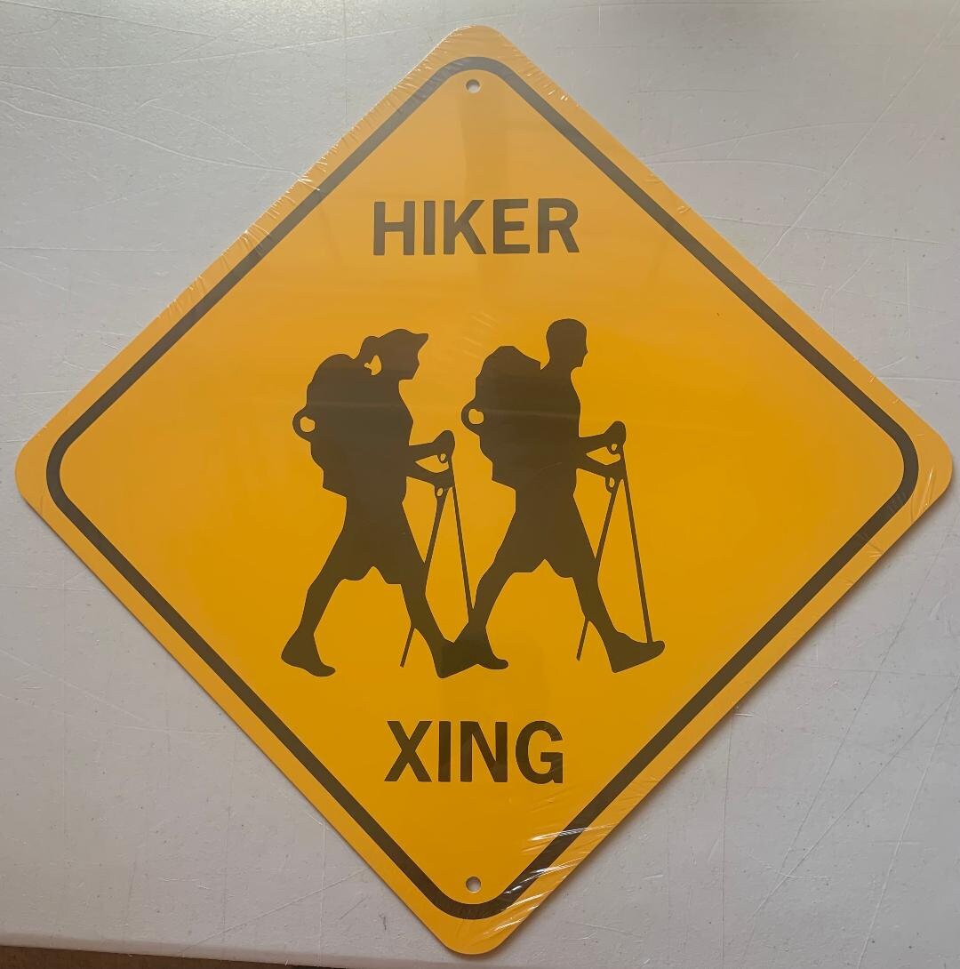 Hiker Xing Funny Aluminum Crossing Sign CLEARANCE - Etsy