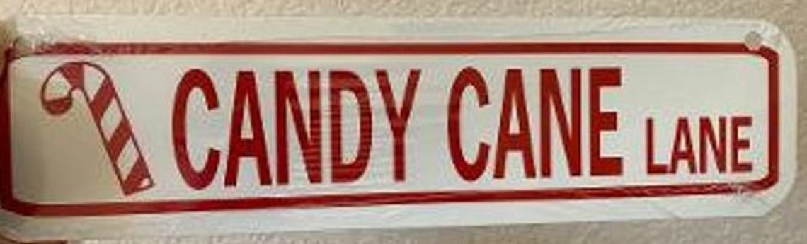 Candy Cane Lane Adorable Christmas Yard Sign Aluminum - Etsy