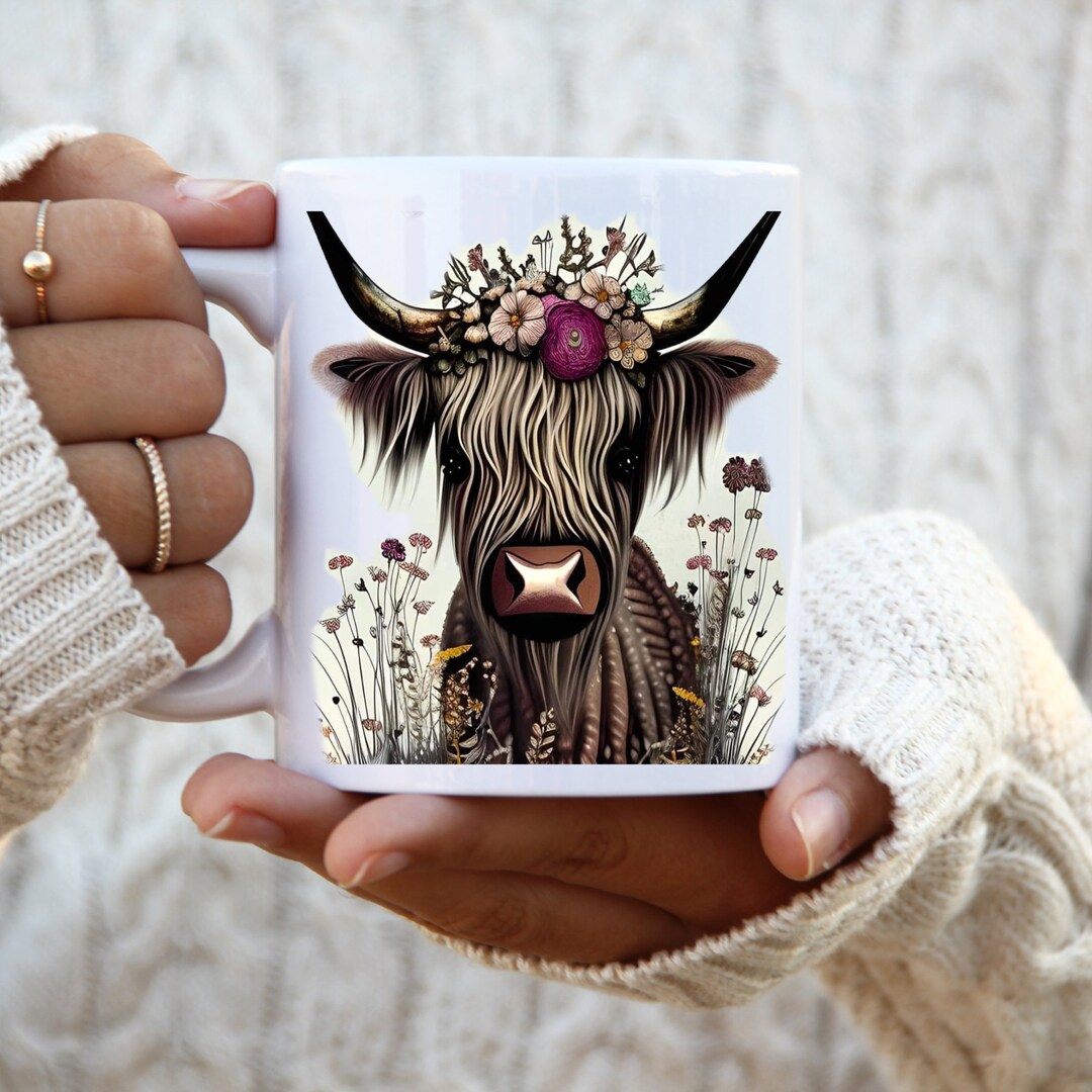 Highland Caw With Crown, Custom Coffee Mug, Personalized Coffee Mug ...