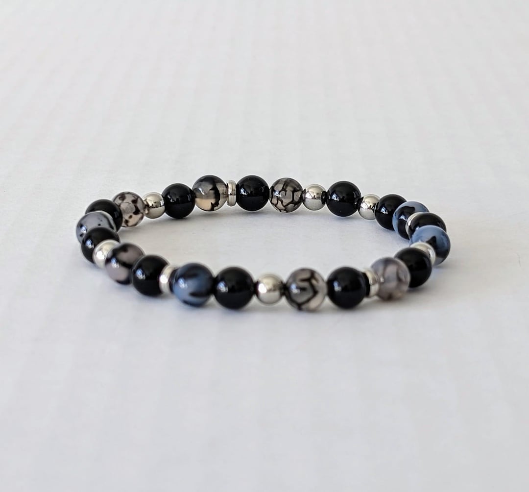 Grey Tiger Eye Stone Bracelet: Courage & Protection Crystal - Etsy