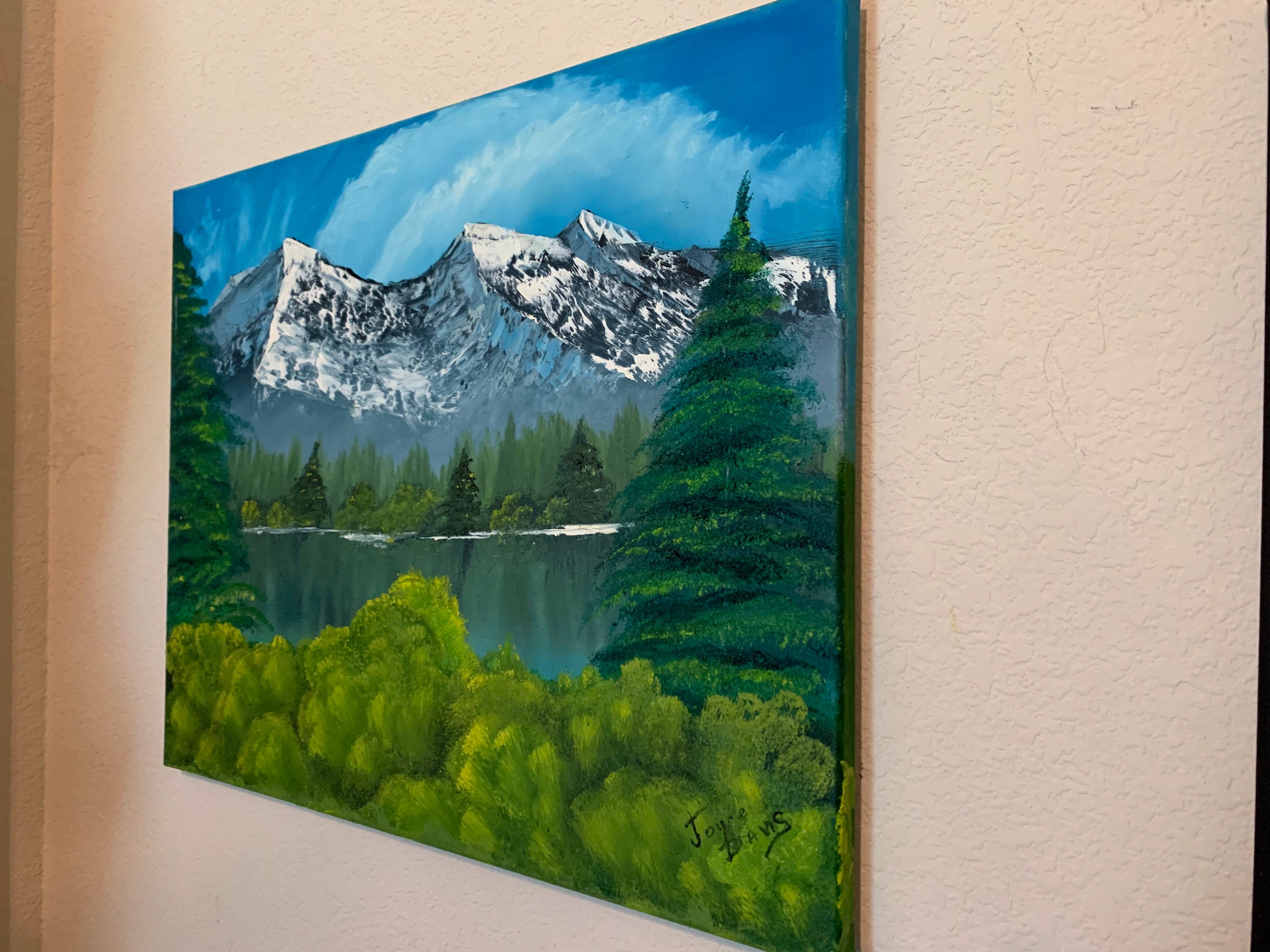 Mountain by lake landscape 16x20 oil painting - Etsy.de