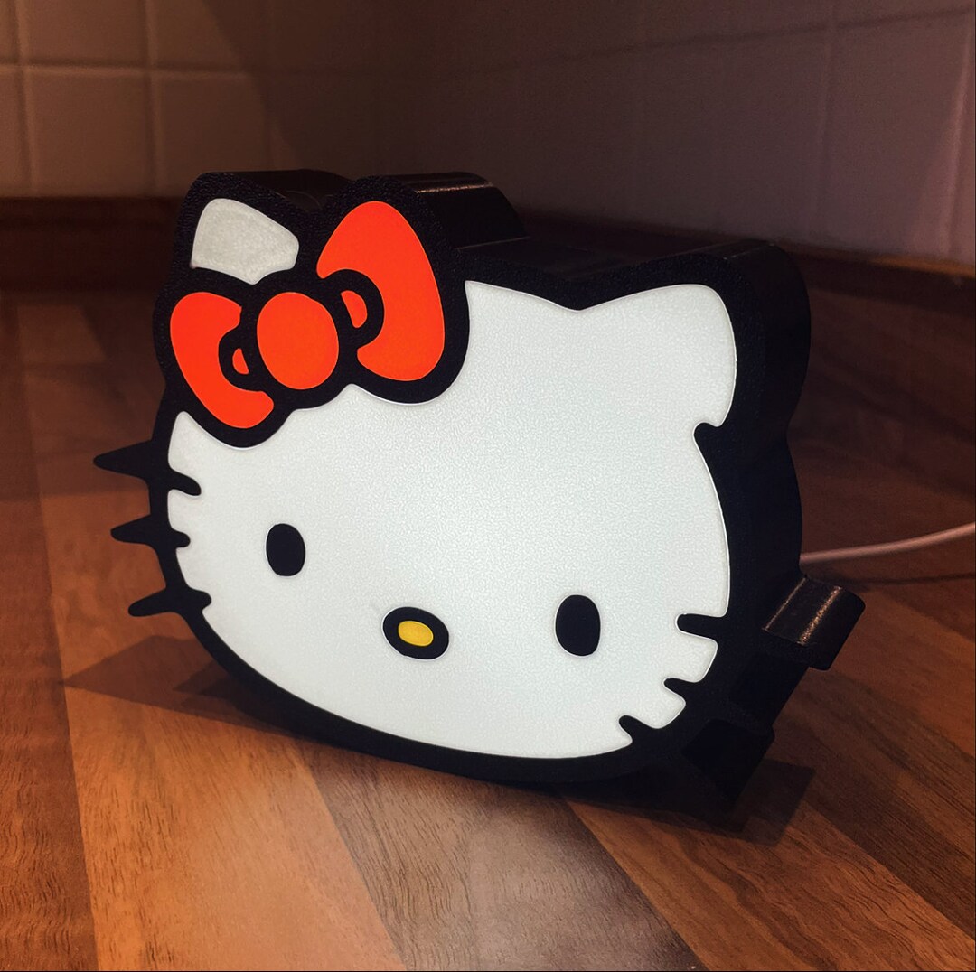 Hello Kitty Custom Made 3D Printed LED Sign / Lamp - Etsy