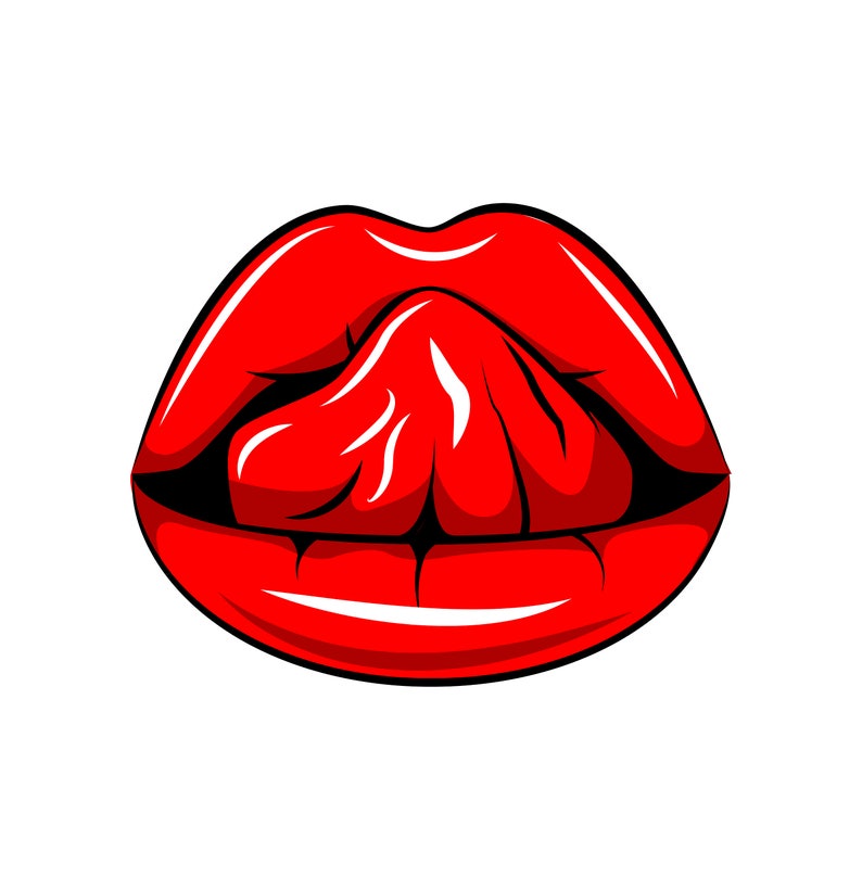 Sexy Lips Svg Tongue Red Lipstick Womans Mouth Etsy