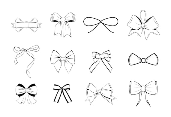Big Set Of Bow Svg Bow Tie Bow With Ribbons Bows Design Etsy
