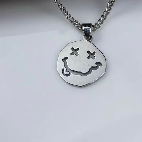 Nirvana Smiley Face Pendant Chain Necklace - Etsy