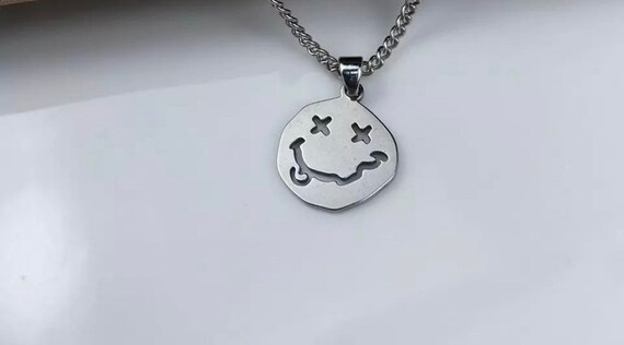 Nirvana Smiley Face Pendant Chain Necklace - Etsy